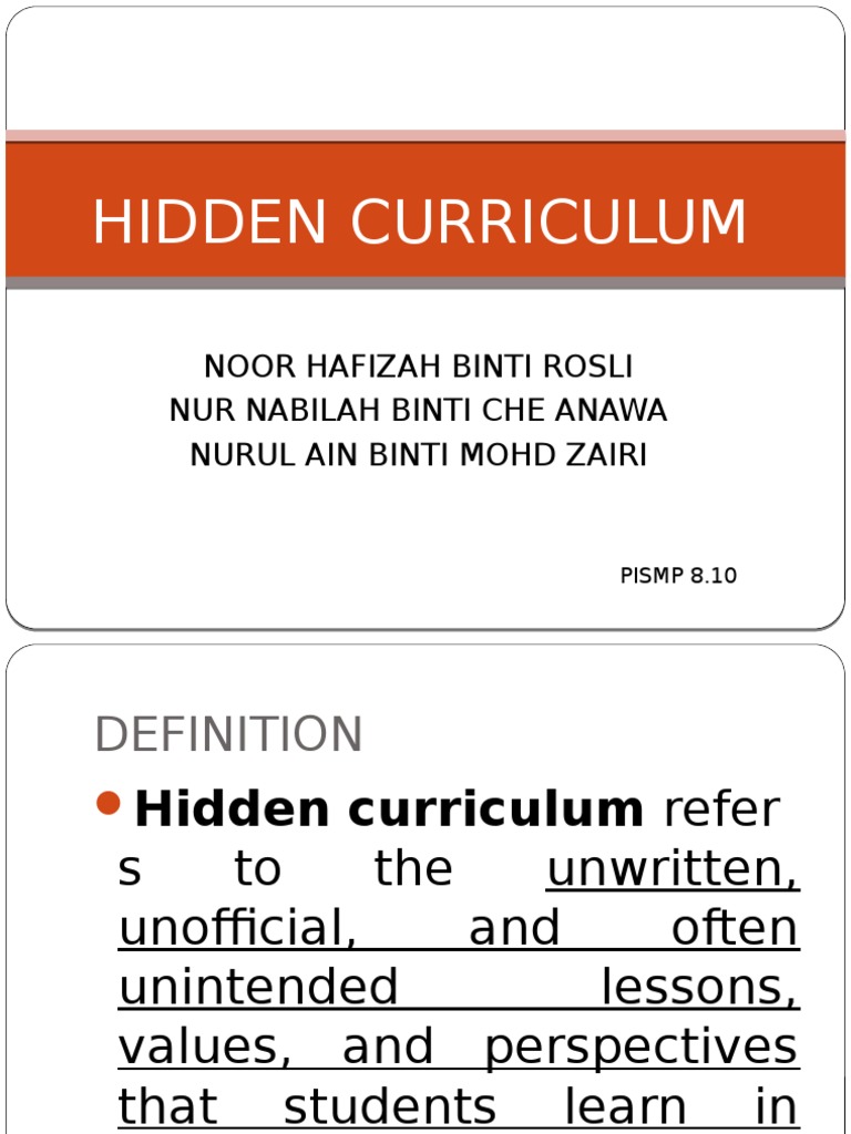 Hidden Curriculum | PDF | Curriculum | Multiculturalism