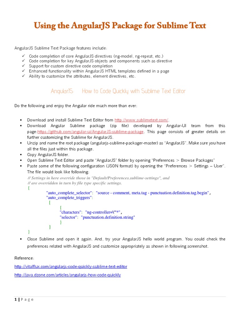 Using The Angularjs Package For Sublime Text Pdf Angular Js Scope