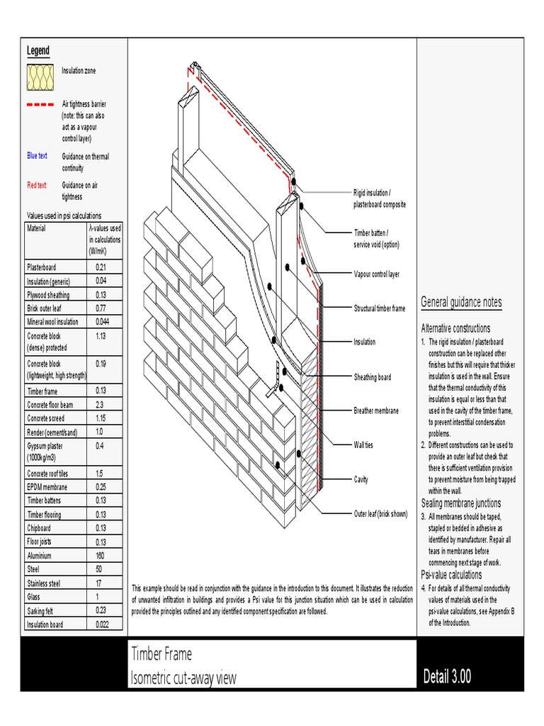 Timber Frame Isometric View | Building Insulation | Framing (Construction)