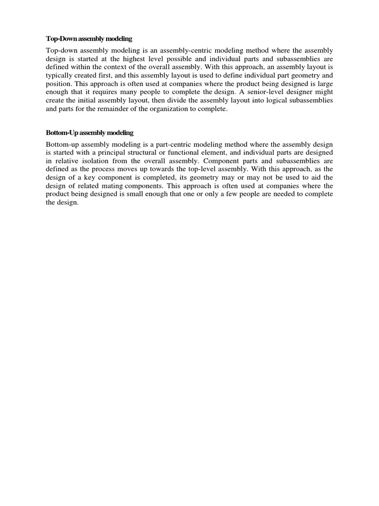 Top-Down Assembly Modeling | PDF