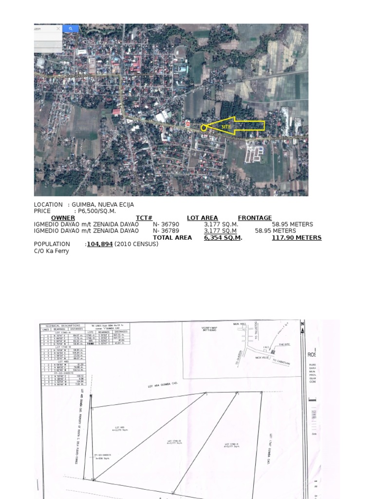 Owner TCT# Lot Area Frontage | PDF | Home & Garden