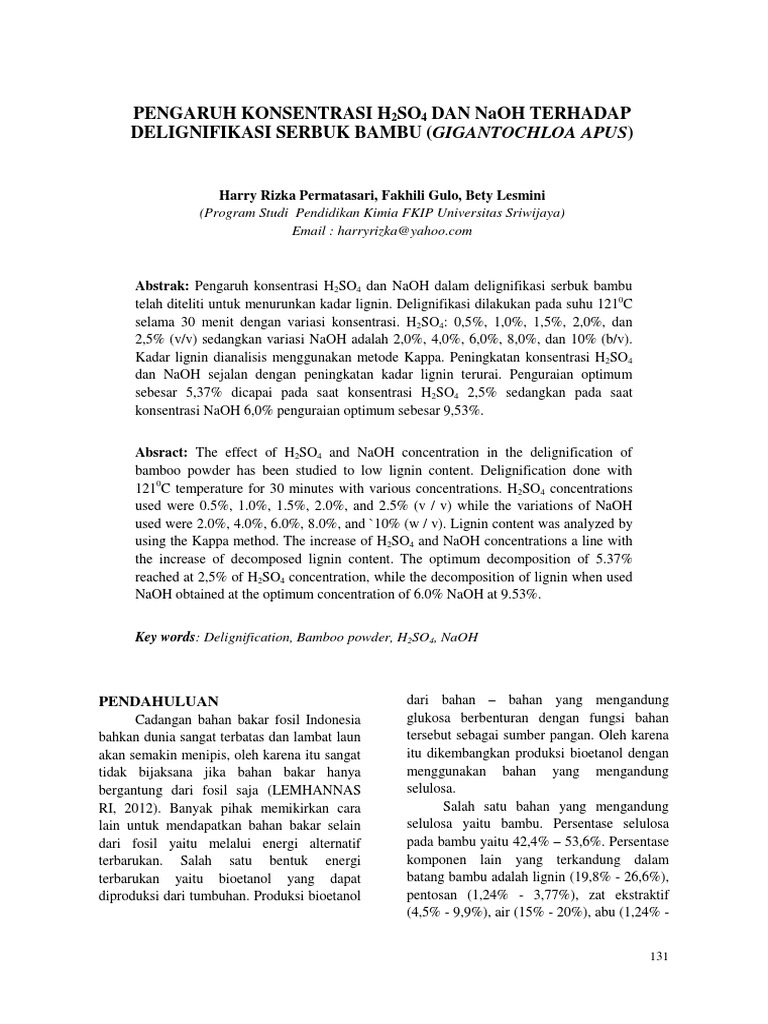 Penentuan Kadar Lignin Dengan Metode Kappa | PDF