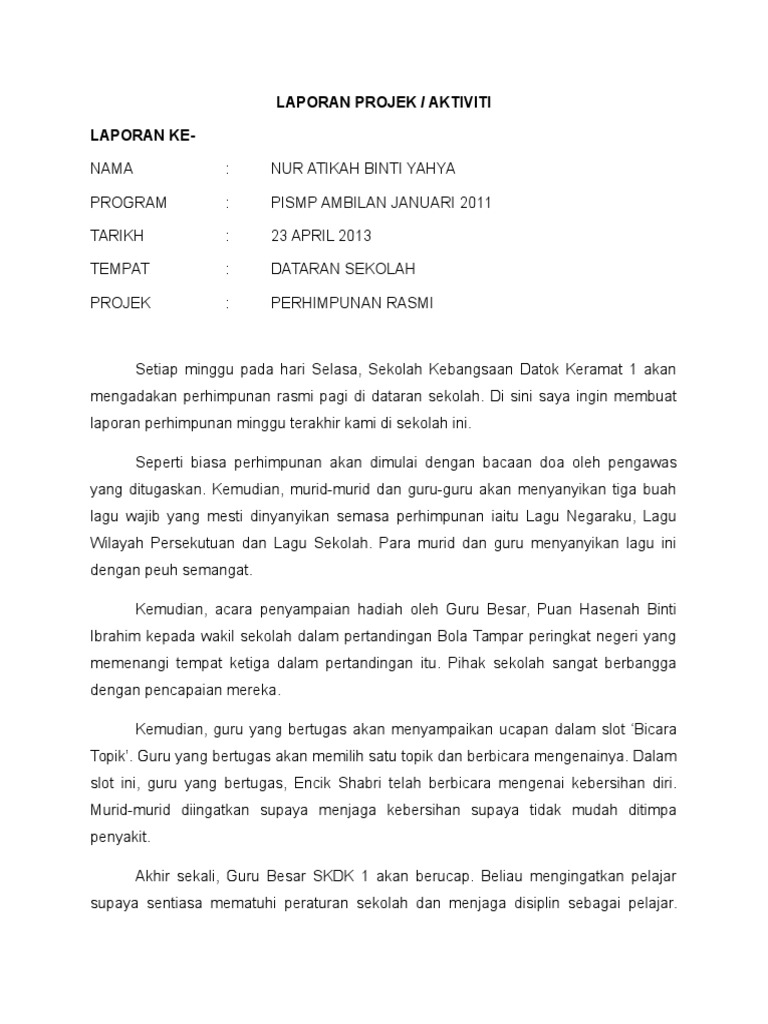 Laporan Perhimpunan Rasmi | PDF