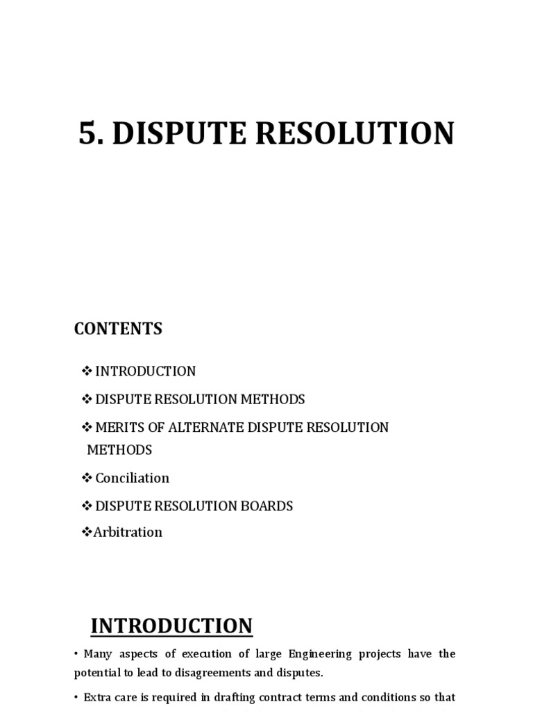 Dispute Resolution | PDF | Alternative Dispute Resolution | Arbitration