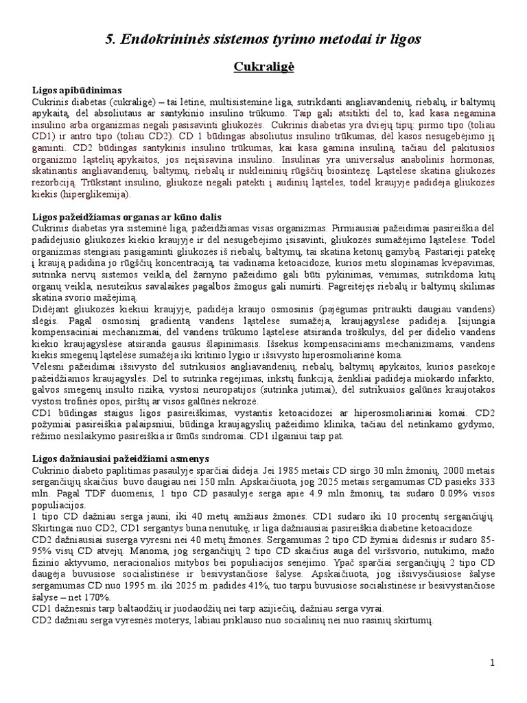 Endokrininės Sistemos Tyrimo Metodai Ir Ligos | PDF