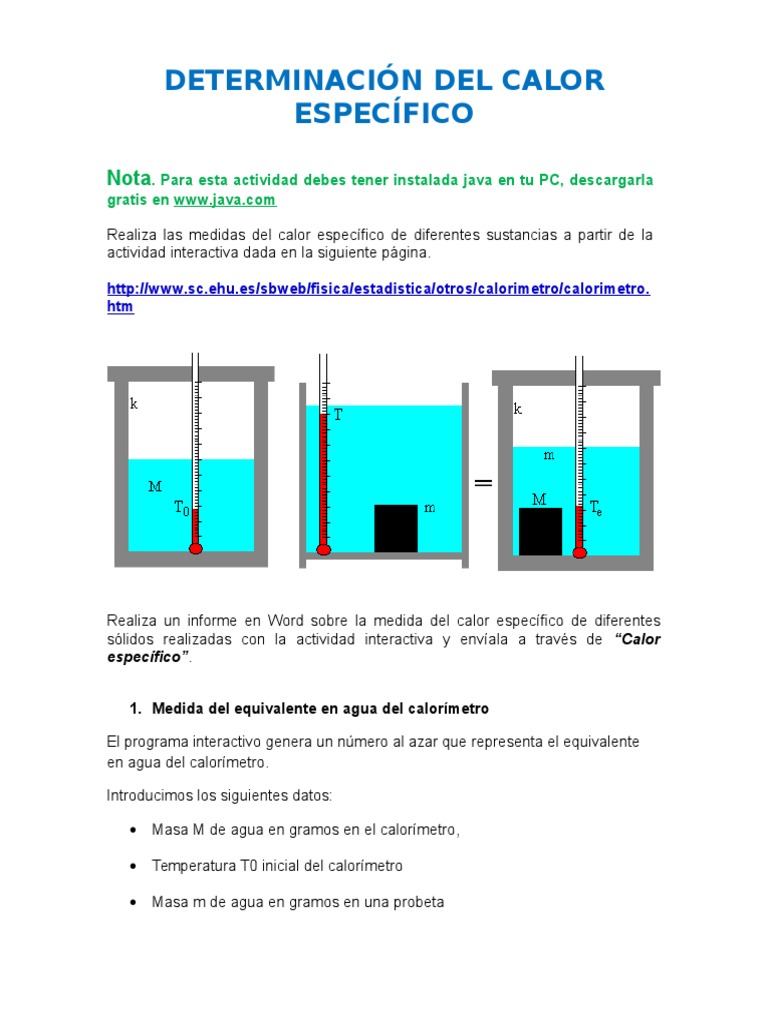 Medición de Calor Específico | PDF | Calor | Capacidad calorífica