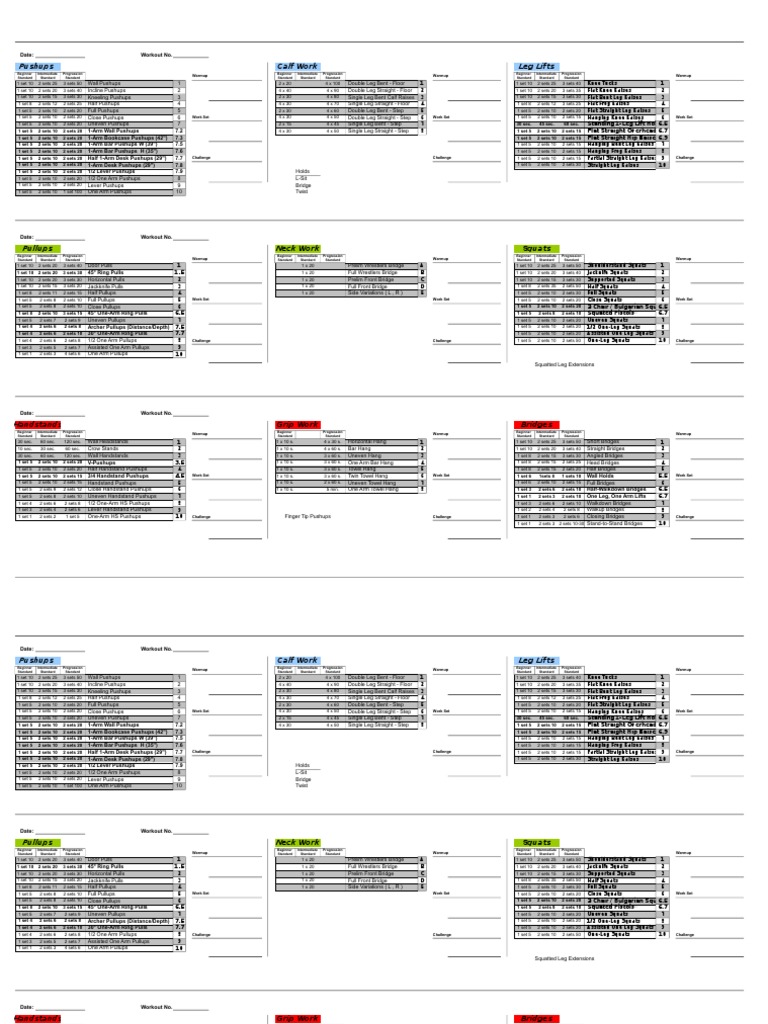 226510457 Convict Conditioning Workout Journal | Arm Architecture ...