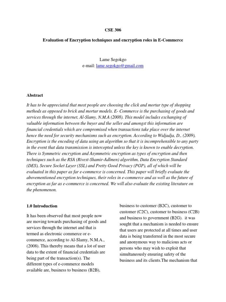 E-Commerce Encryption Insights | PDF | Public Key Cryptography ...