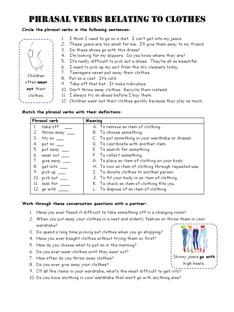 Phrasal Verbs Relating to Clothes | Clothing | Fashion & Beauty
