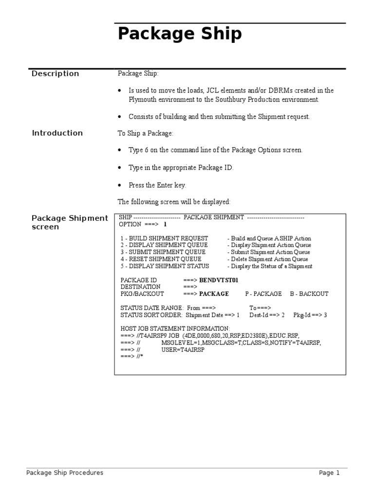 Package Shipment Process Guide | PDF