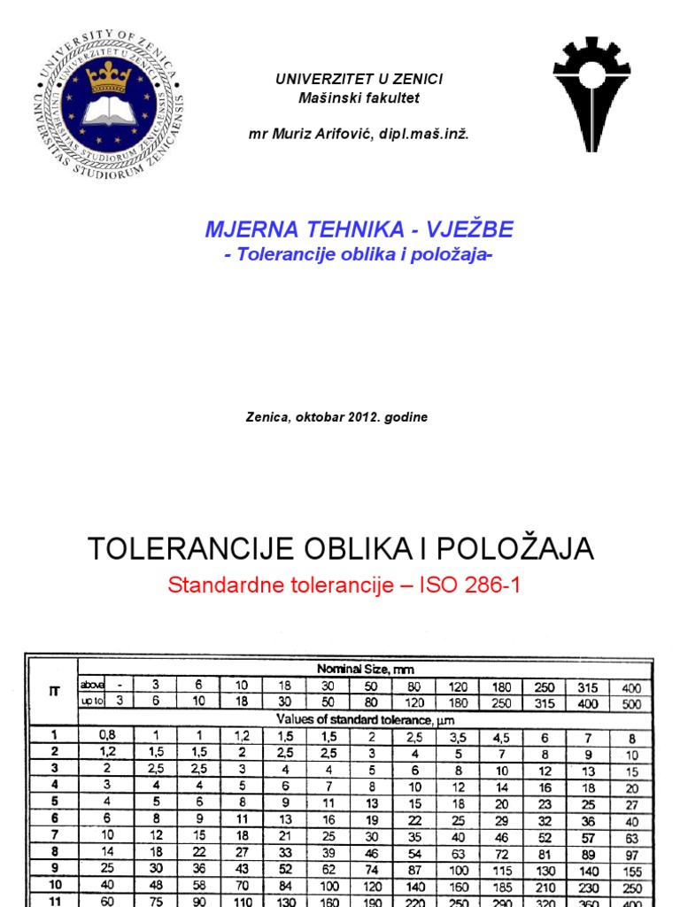 Tolerancije Oblika I Položaja