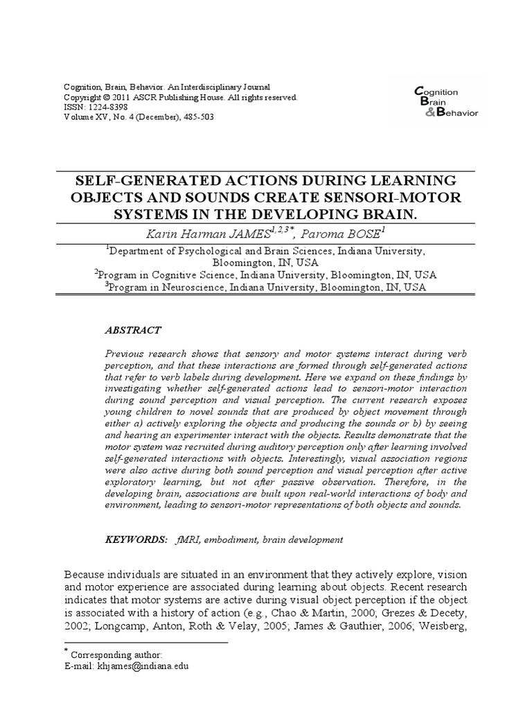 James Bose Embodiment, Brain | PDF | Functional Magnetic Resonance ...