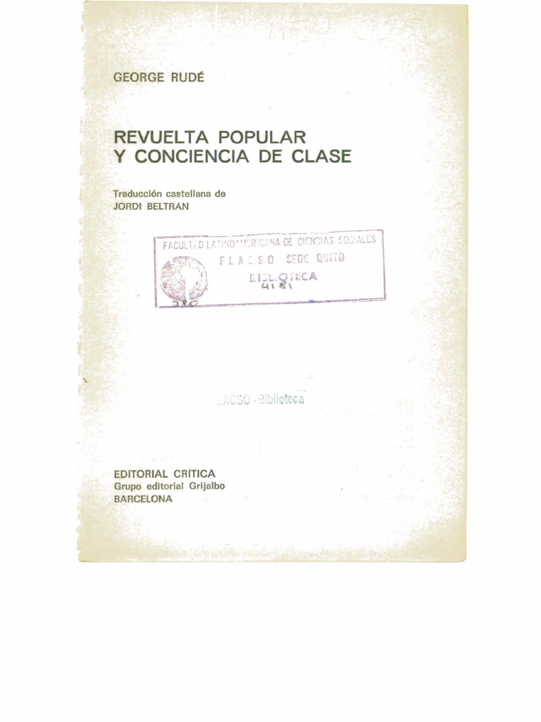 George Rude, Revuelta Popular y Conciencia de Clase Cap.1.2 | PDF ...