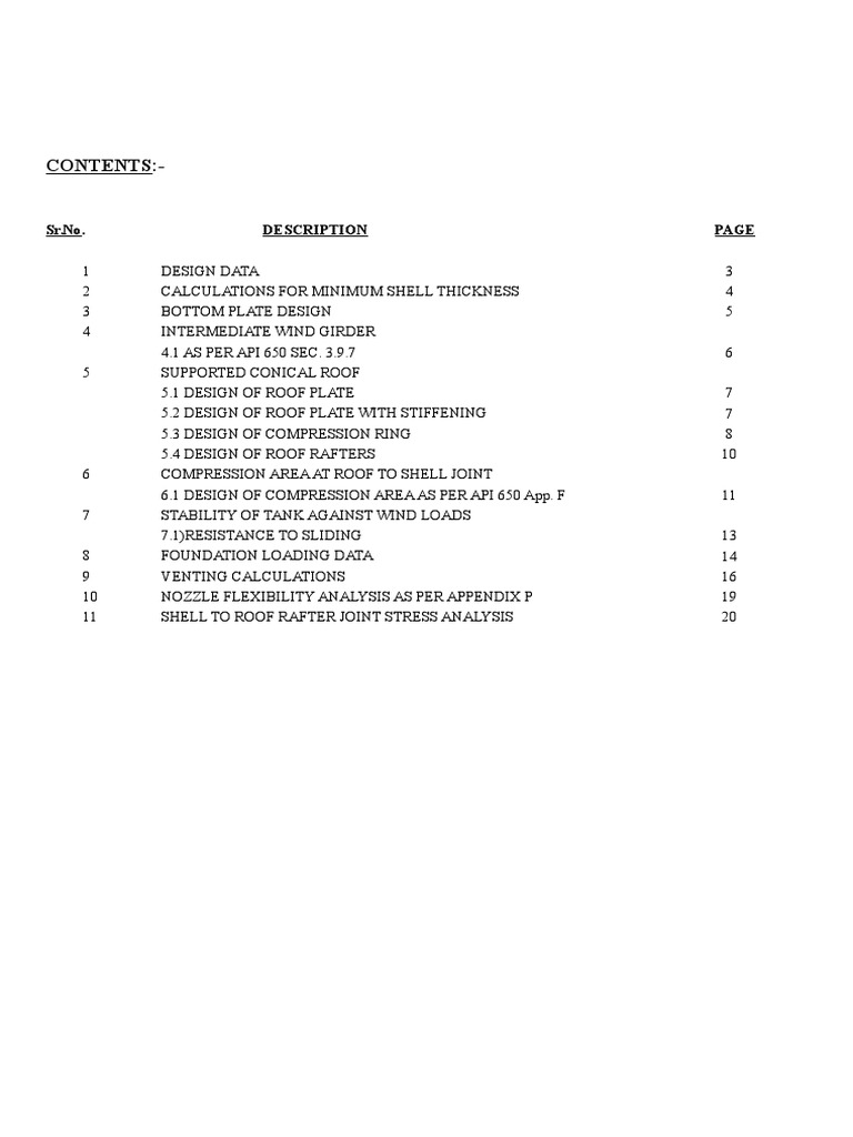 API 650 Tank Design Calculations | PDF | Bending | Stress (Mechanics)