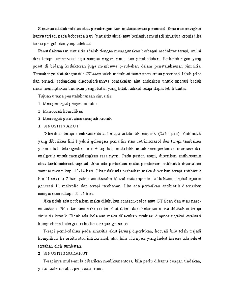 Tatalaksana Sinusitis | PDF
