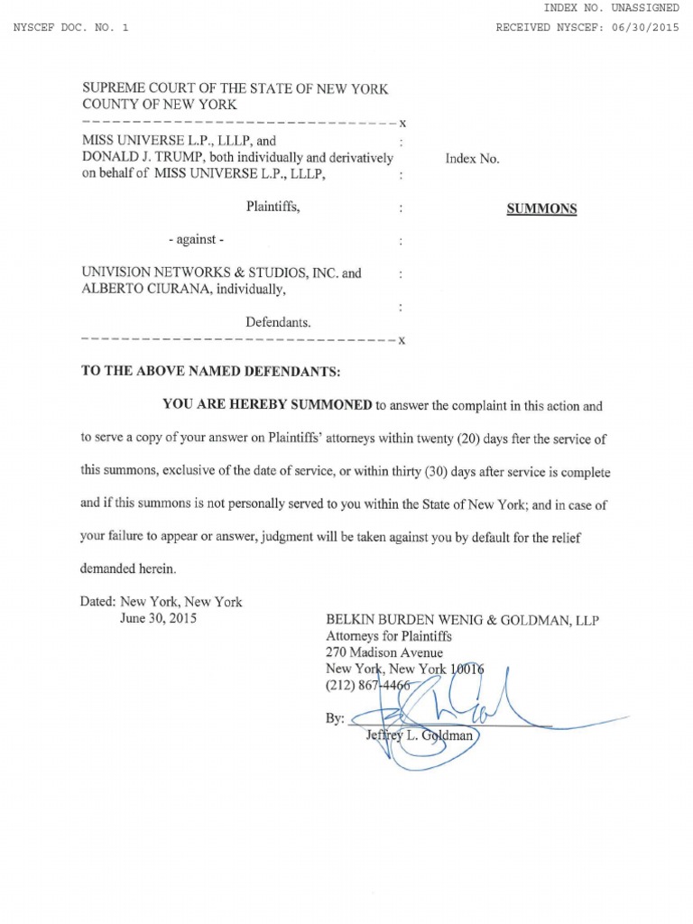 Legal Document Filing Notice | PDF | Finance & Money Management