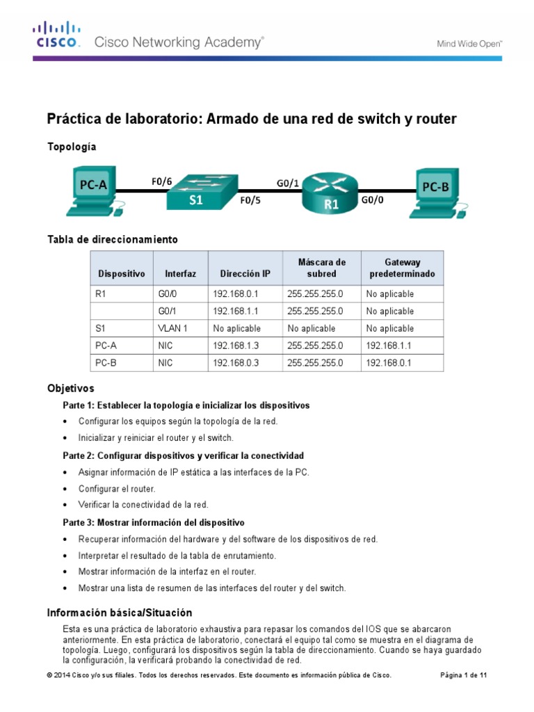 Práctica de Laboratorio Telematica 2 | PDF | Enrutador (Computación) | Dirección IP