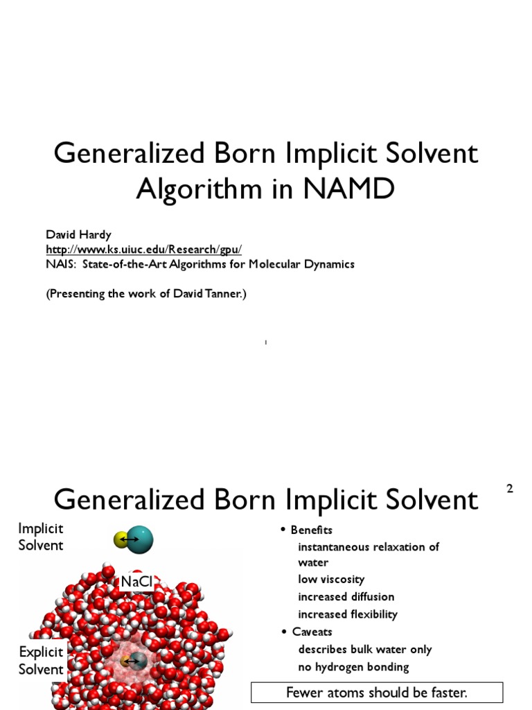 Generalized Born Implicit Solvent | PDF | Molecular Physics | Applied And Interdisciplinary Physics