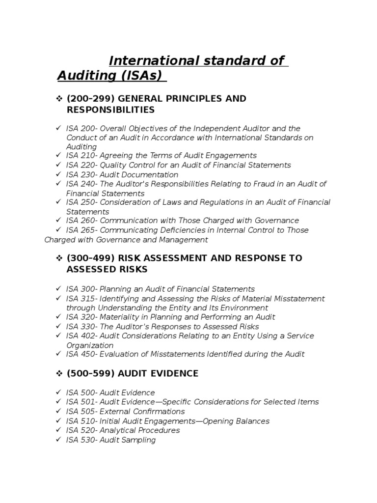International Standard of Auditing | PDF | Financial Audit | Audit