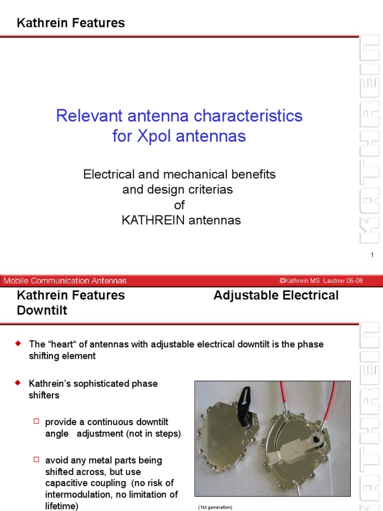 Kathrein Antenna Features Highlights - 6-13 | PDF | Antenna (Radio) | Broadcast Engineering