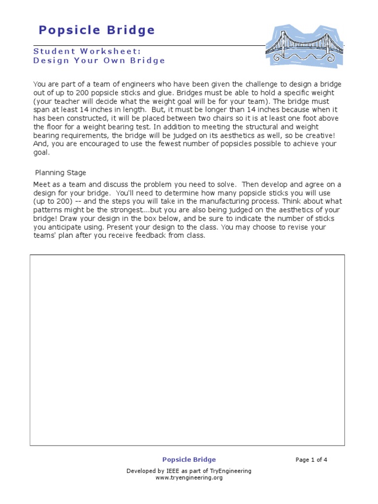 Popsiclebridge Worksheet - Puentes de Madera | PDF | Educational ...