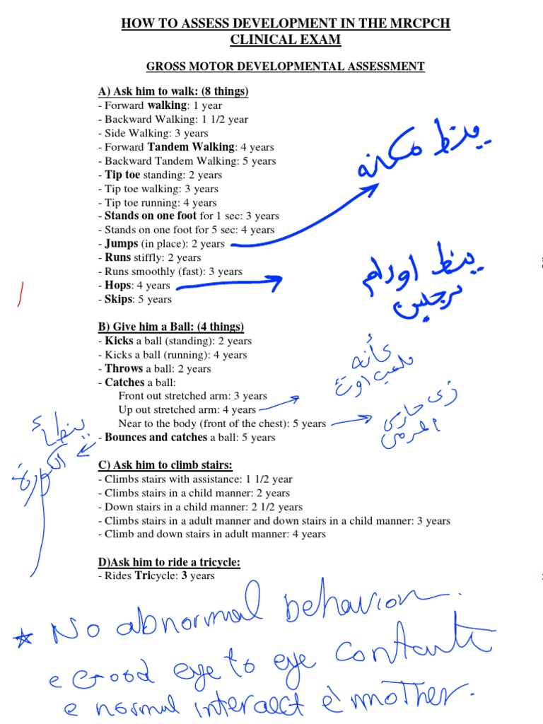 How to Assess Development in the Mrcpch Clinical Exam(1) | Shape ...