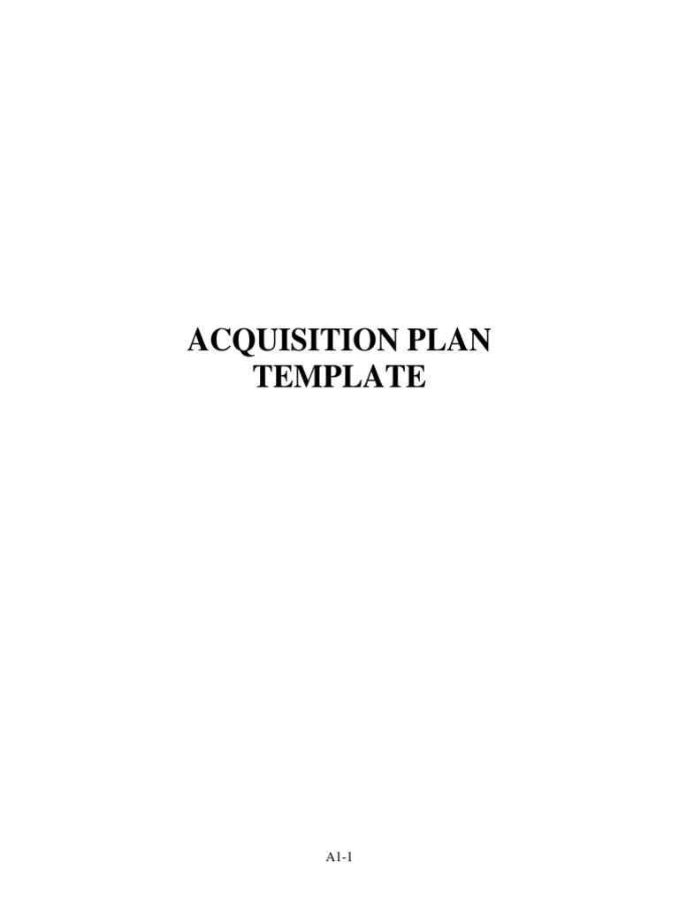 Acquisition Plan Template Overview | PDF | Reliability Engineering ...
