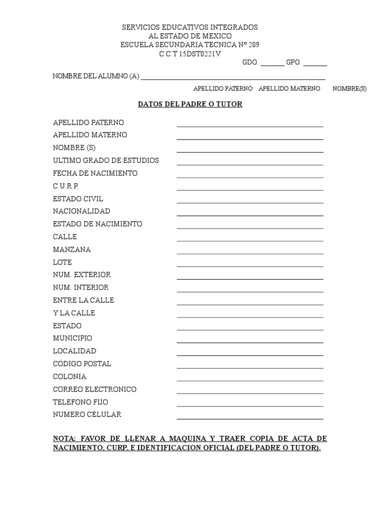 Datos Del Tutor | PDF