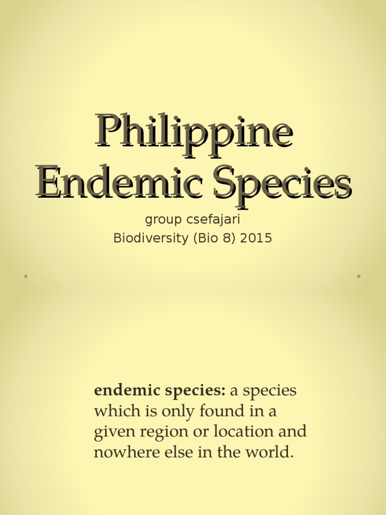 Philippine Endemic Species | PDF | Biodiversity | Conservation Biology