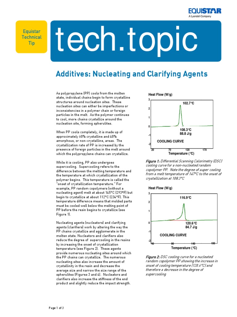 Nucleating and Clarifying Agents in PP | PDF | Computers