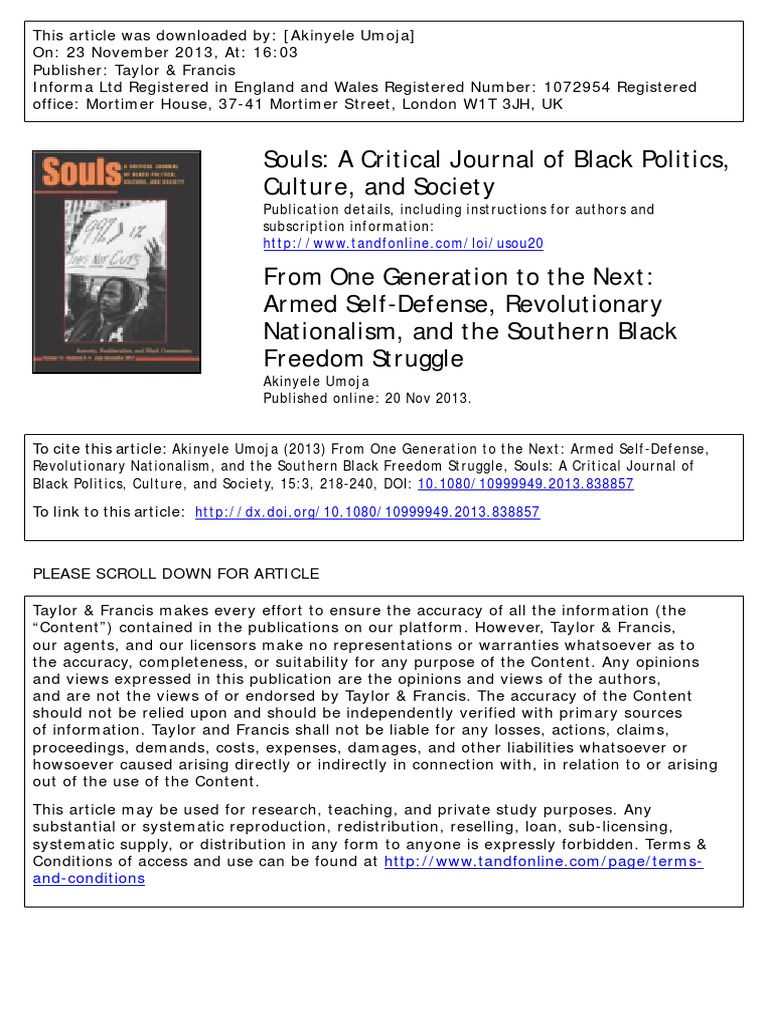 Akinyele Umoja - Armed Self-Defense, Revolutionary Nationalism, and The ...