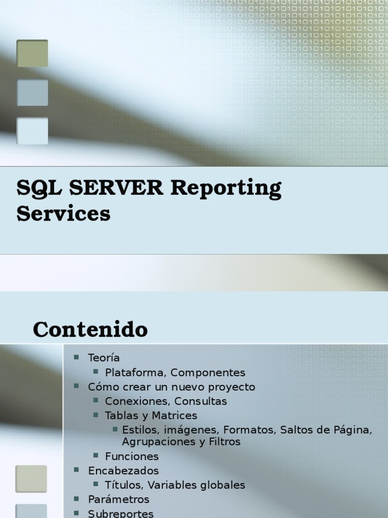 Reporting Services | PDF | Tabla (base de datos) | Ingeniería de software