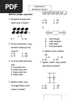 Math Tahun 1 - Ujian 1 2024 | PDF