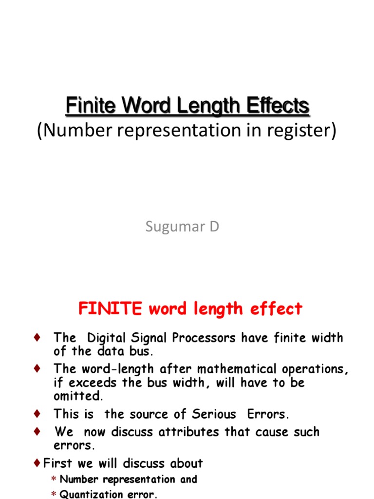 Finite Word Length Effects | PDF | Theory Of Computation | Arithmetic