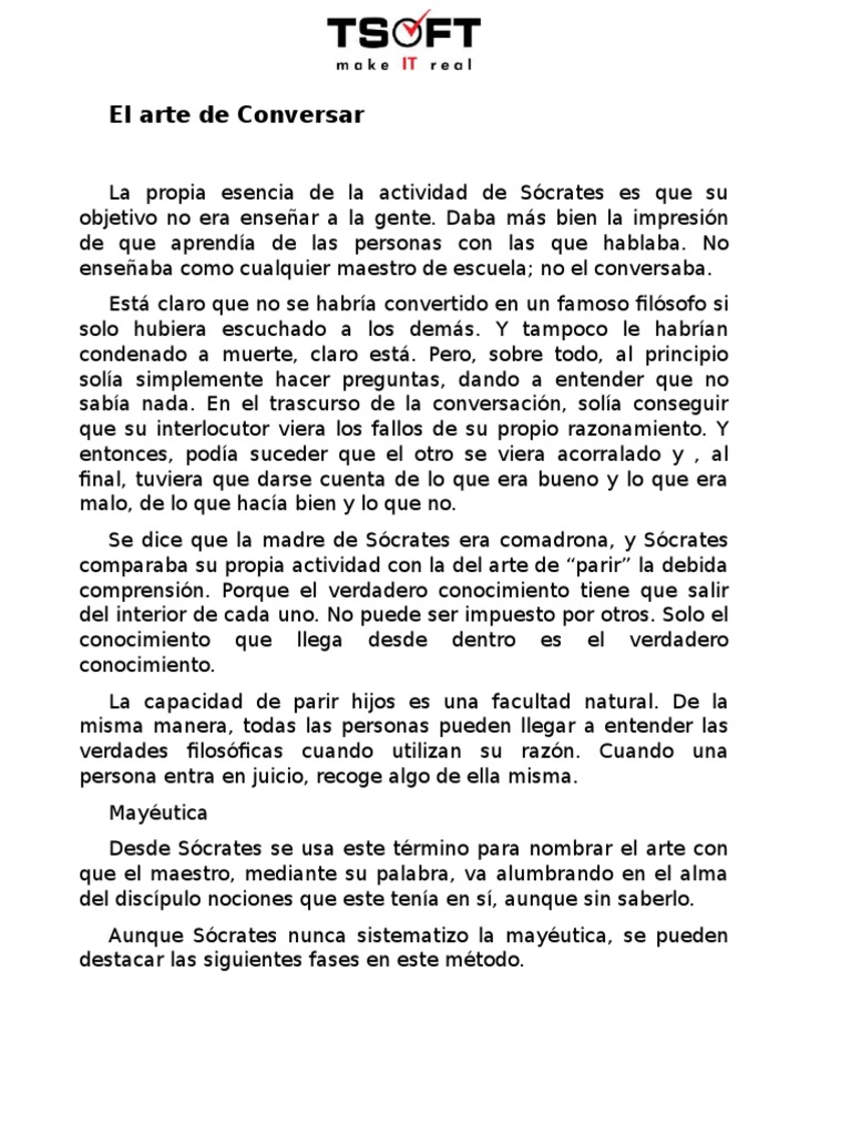 El Arte de Conversar | PDF | Sócrates | Conocimiento