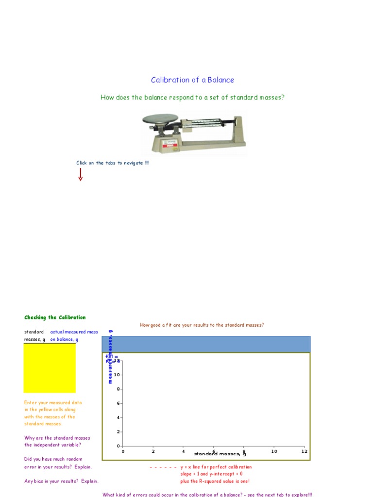 Calibration of Balance | PDF