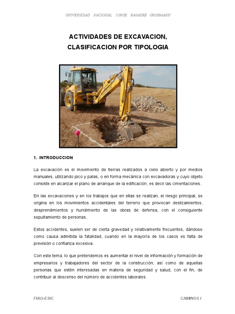 Trabajo Tipologia de Excavacion | Excavación (Arqueología) | Fundación ...