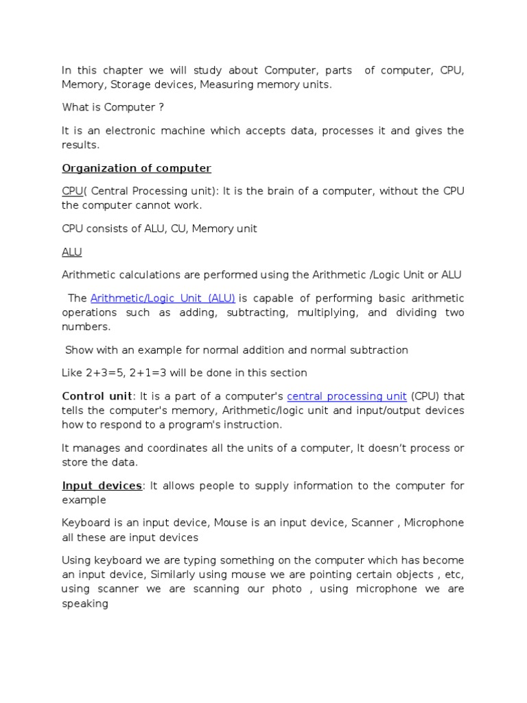 5th Class Computers | PDF | Read Only Memory | Computer Data Storage