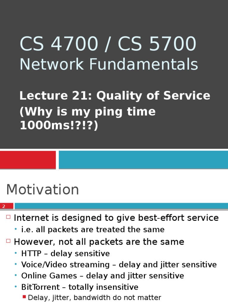 CS 4700 / CS 5700: Network Fundamentals | PDF | Quality Of Service ...