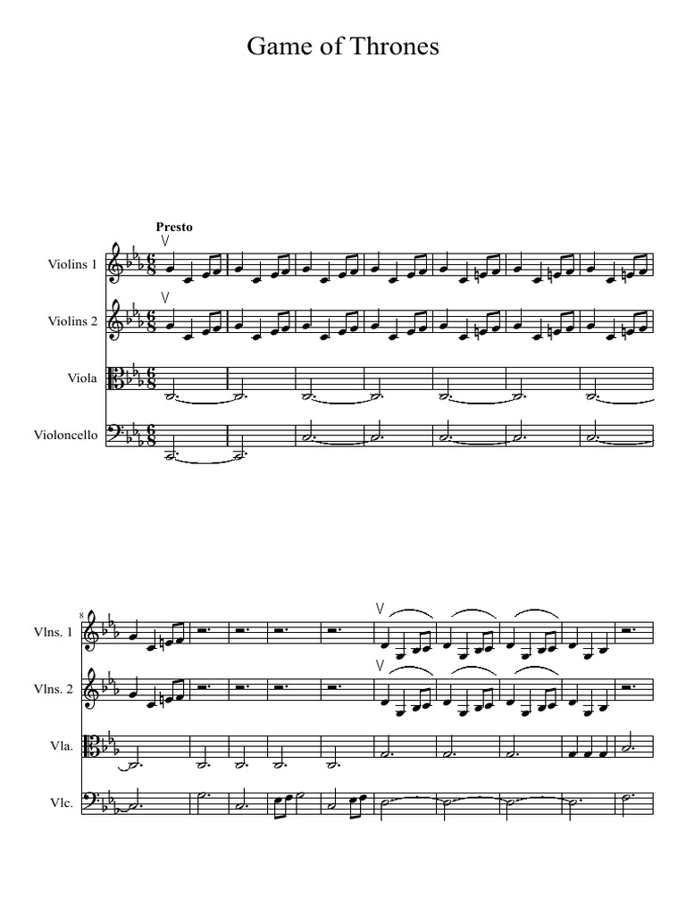 Game of Thrones Music Score | PDF