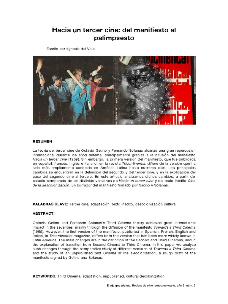 Hacia un Tercer Cine: Análisis del Manifiesto | PDF | Tercer Mundo ...