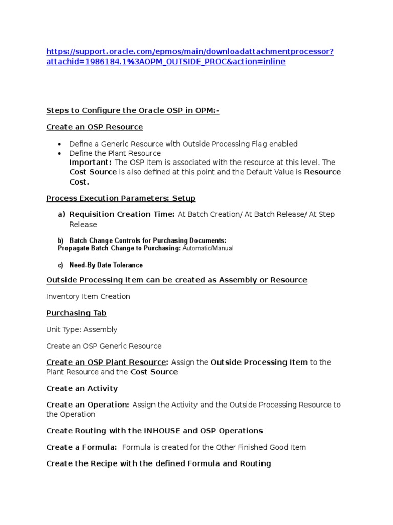 Outside Processing in Oracle OPM | PDF | Parameter (Computer Programming) | Information ...