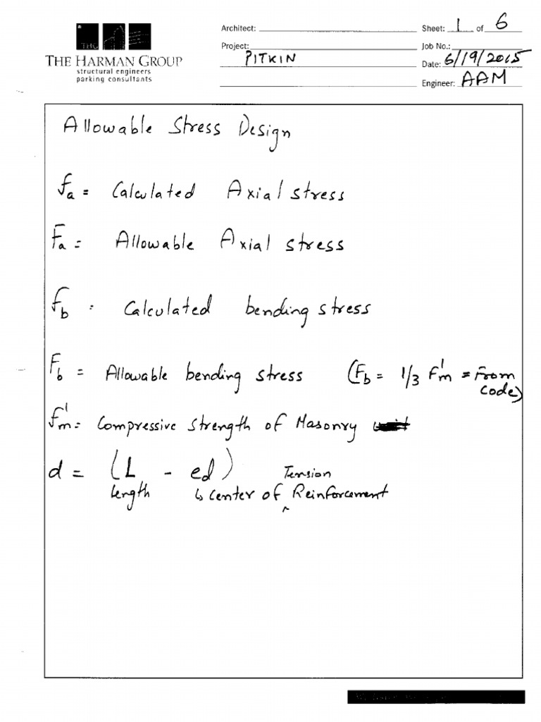 Masonry Shear Wall Calculation | PDF