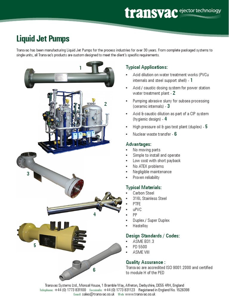 Liquid Jet Pumps | PDF