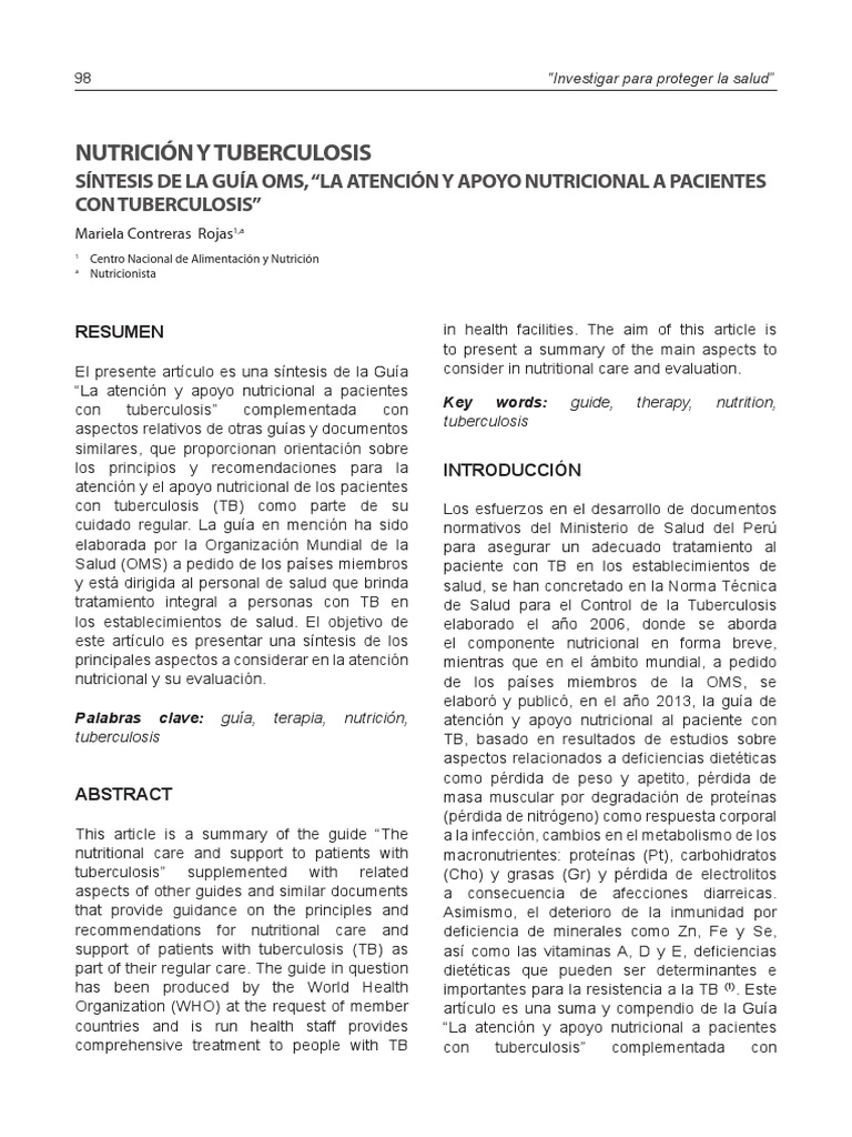 Resumen de las principales recomendaciones nutricionales para el ...