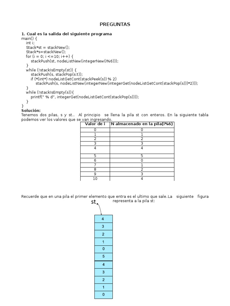 Ejercicios Resueltos Pilas | PDF | Blog | Cadena (informática)