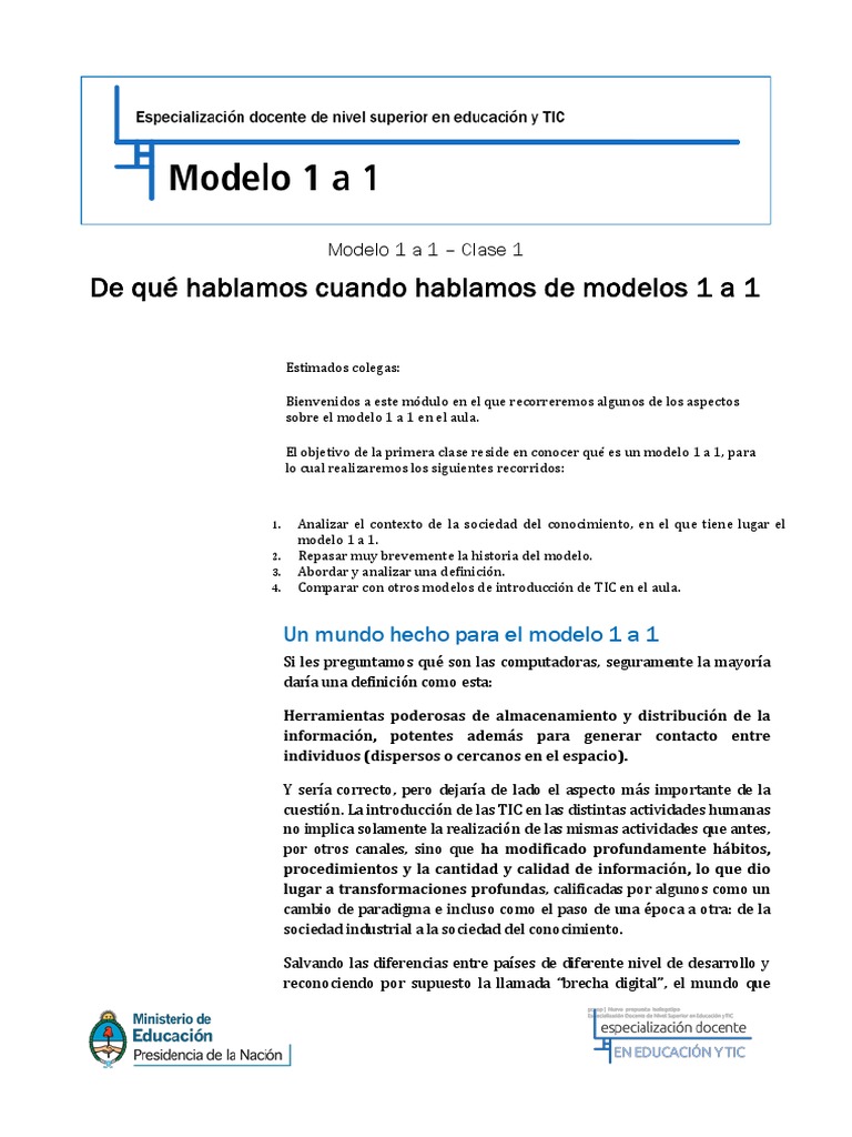Modelo 1 A 1 | PDF | Tecnología de información y comunicaciones | Internet