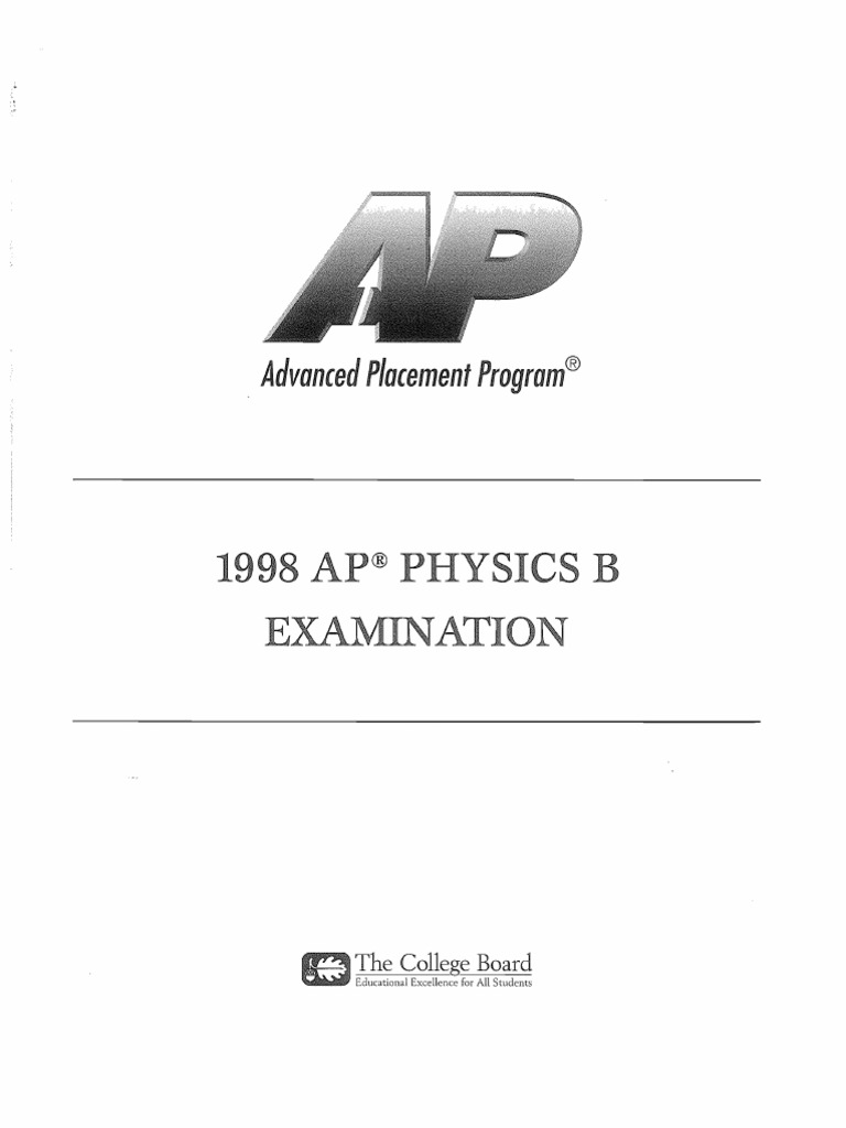 1998 AP Physics B Exam | PDF | Standardized Tests | Advanced Placement