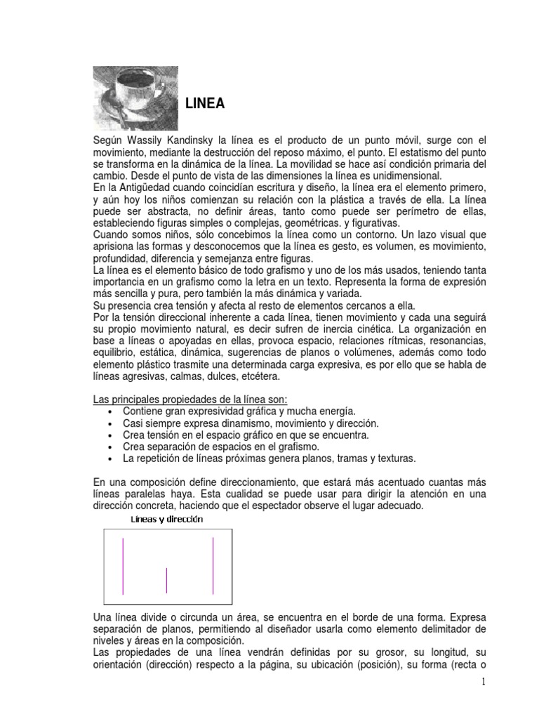Tipos y propiedades de la línea gráfica | PDF | Composición (artes ...