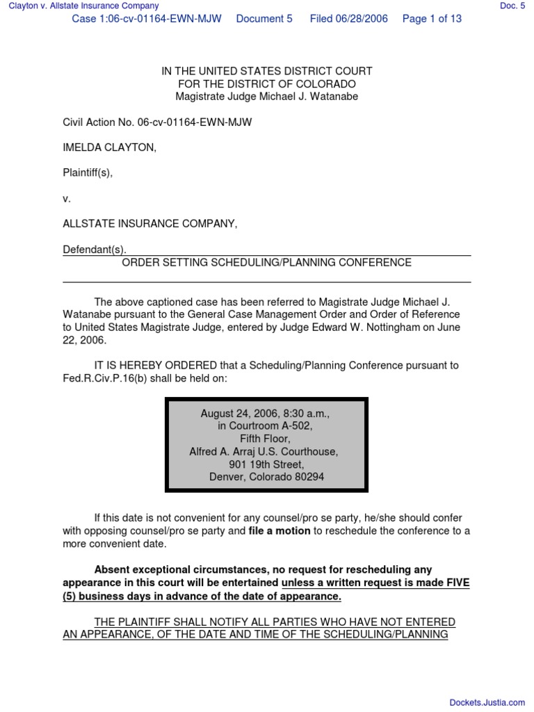 Clayton v. Allstate Insurance Company - Document No. 5 | PDF ...